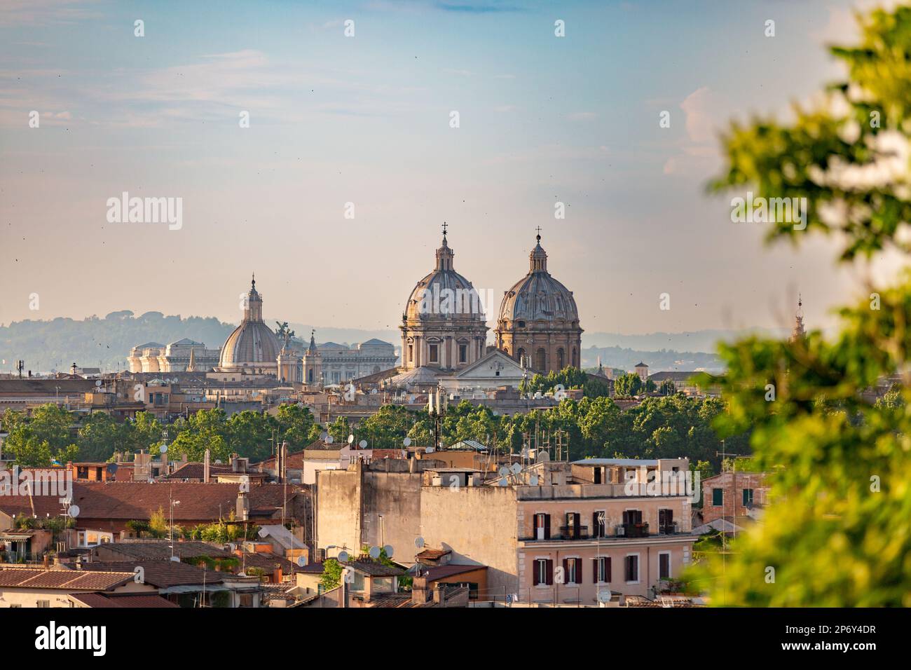 Rome, Italy .Beautiful view at the Rome and Tiberis river.Panoramic ...