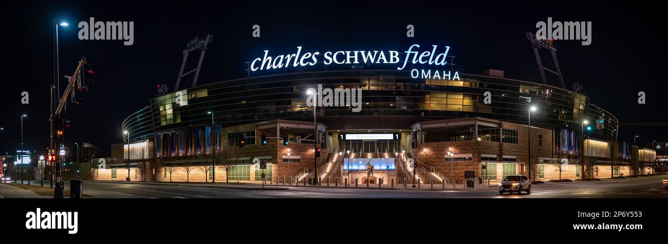 Omaha, Nebraska, USA - 3.2023 - Charles Schwab baseball field, location of the college world ...