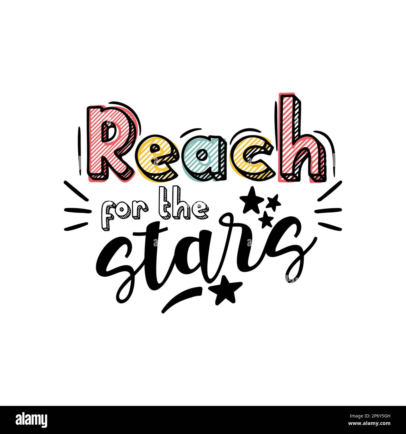 Doodle hand drawn school inspirational quotes Vector illustration Stock ...