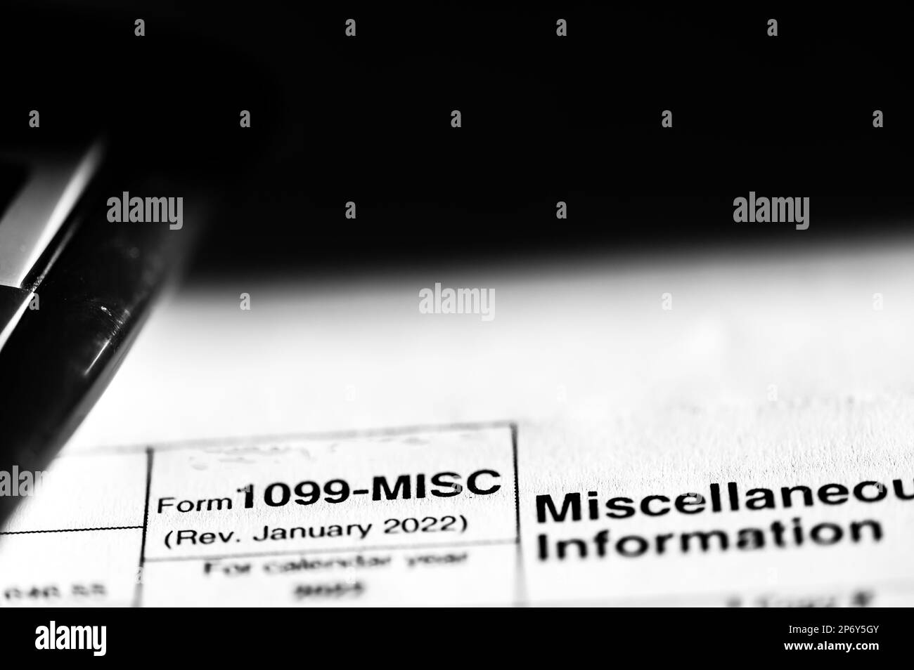 IRS 1099Tax Form for documenting miscellaneous information and income Stock Photo - Alamy