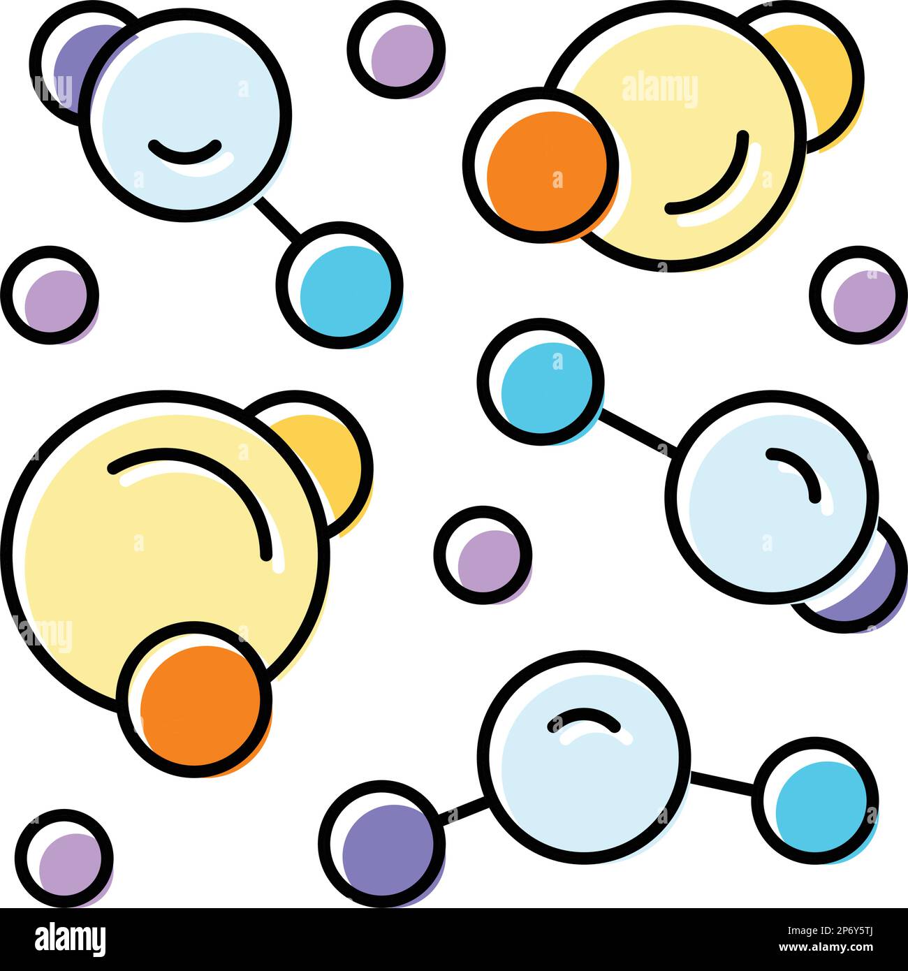 element molecular structure color icon vector illustration Stock Vector ...