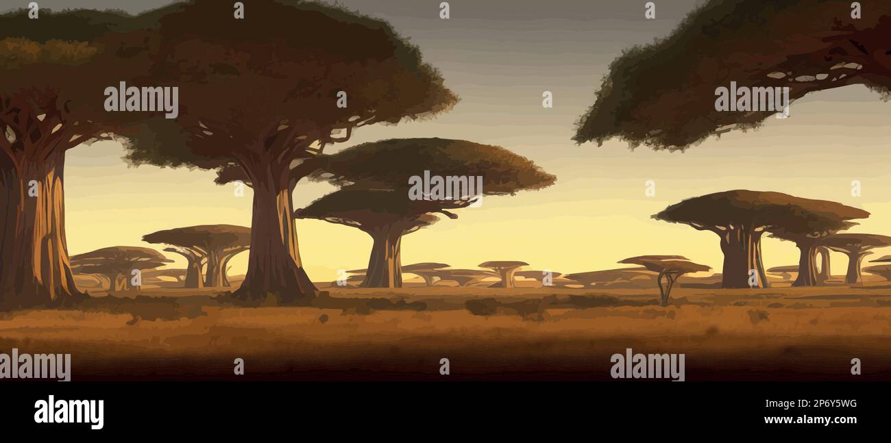 Namibia acacia tree Stock Vector Images - Alamy