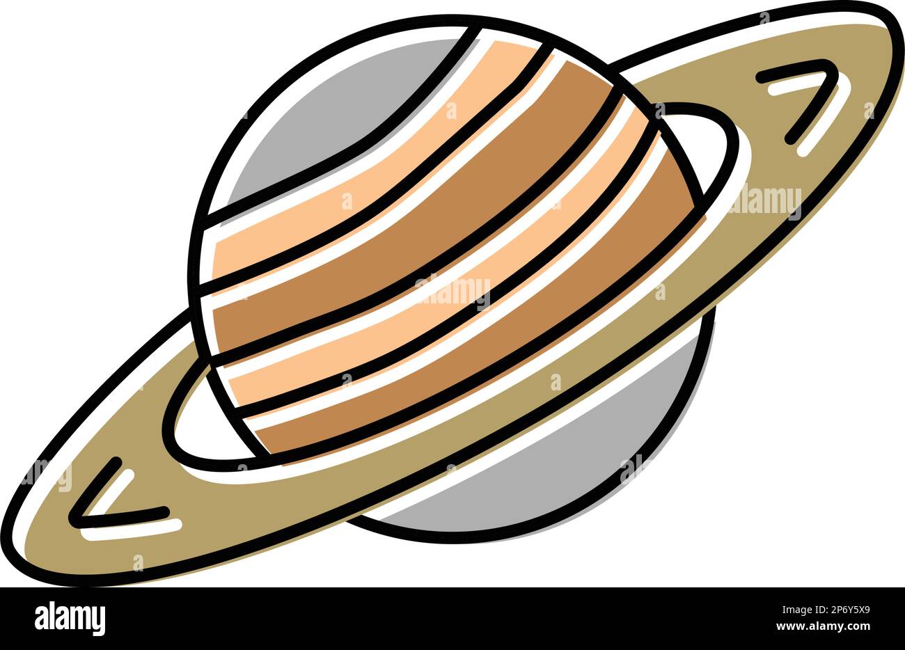 saturn planet color icon vector illustration Stock Vector Image & Art ...