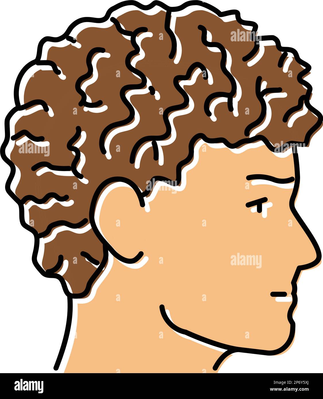 curly male hairstyle male color icon vector illustration Stock Vector ...