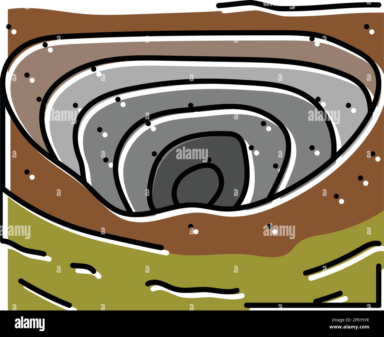open pit mining copper production color icon vector illustration Stock ...