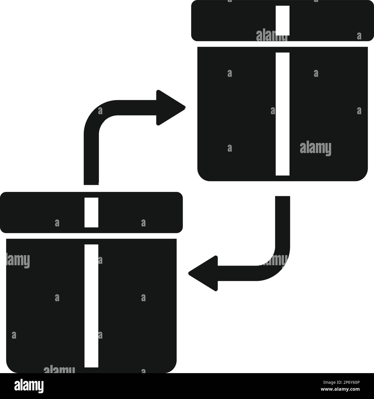 Parcel exchange icon simple vector. Box return. Import stock Stock ...