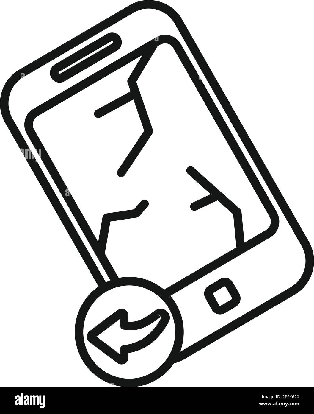 Cracked phone return icon outline vector. Parcel service. Store gift ...