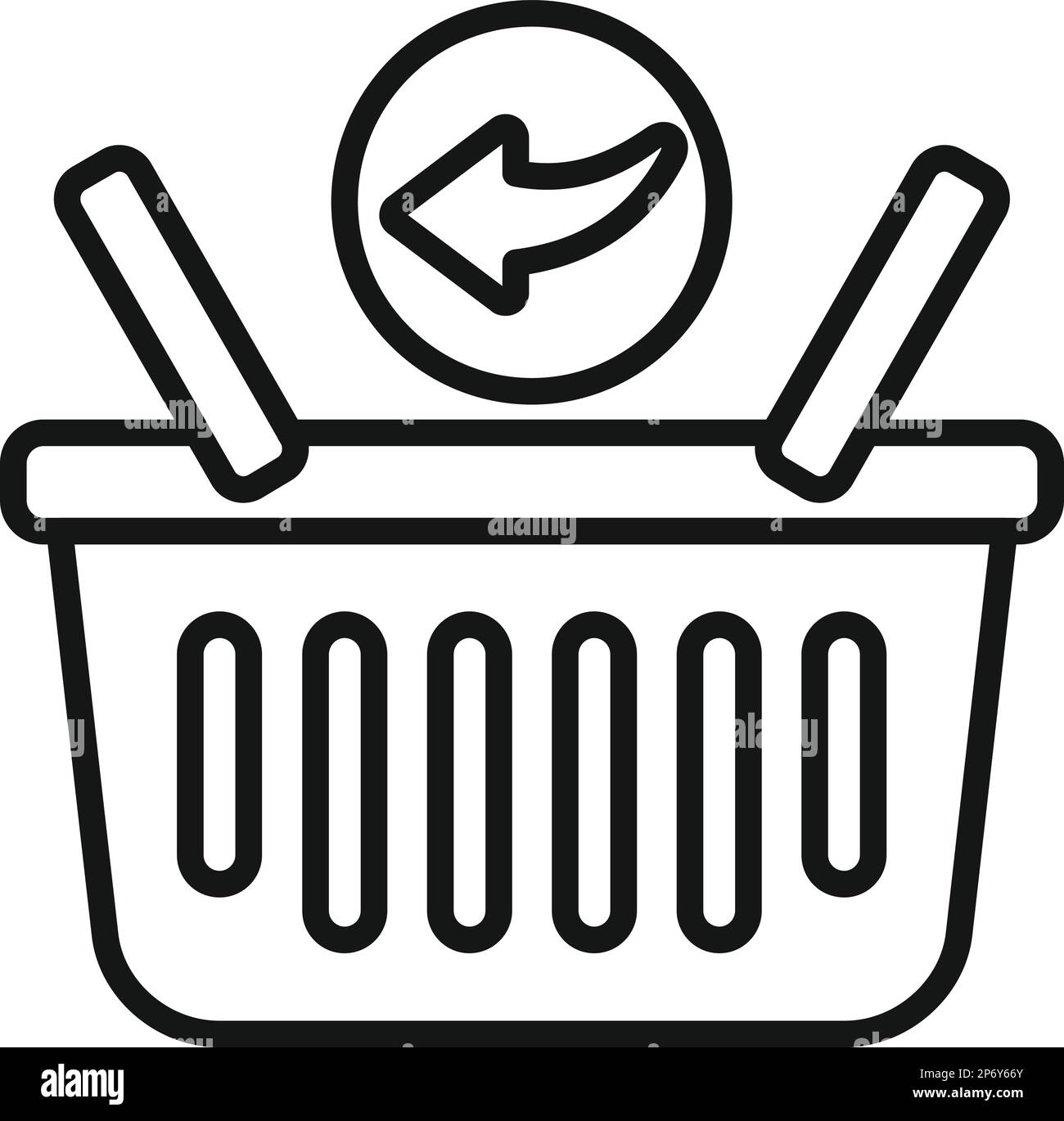 Return shop basket icon outline vector. Parcel product. Service ...