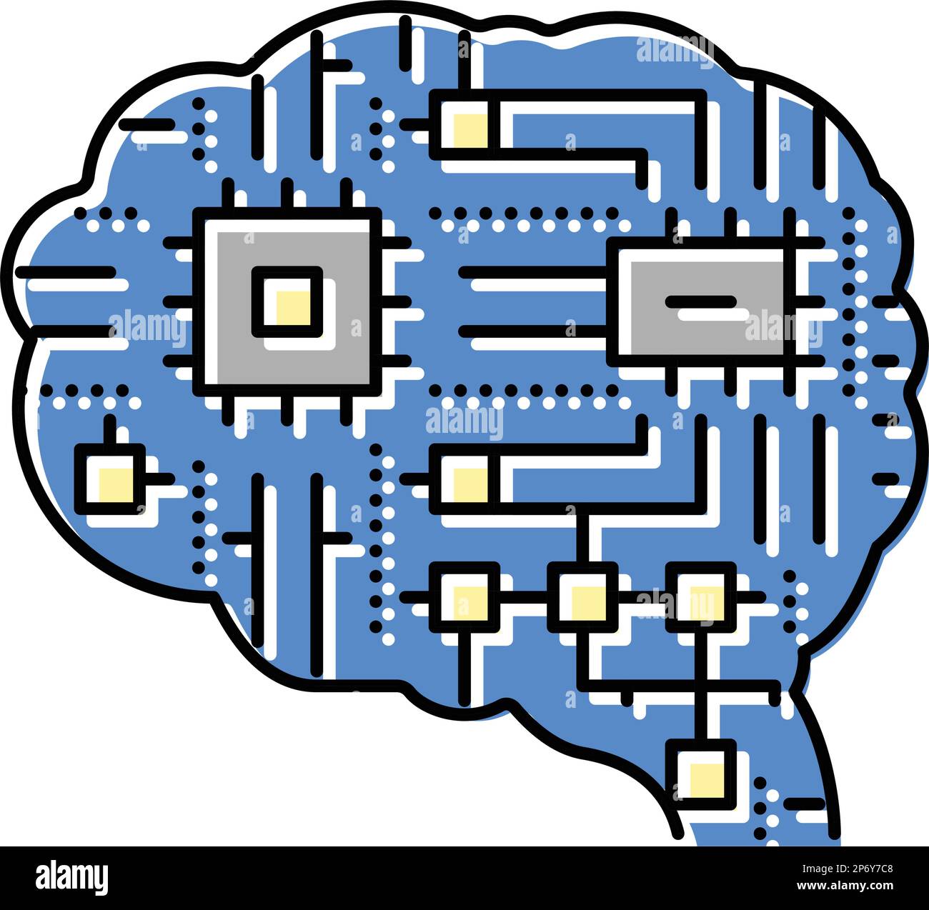 technology brain color icon vector illustration Stock Vector Image ...