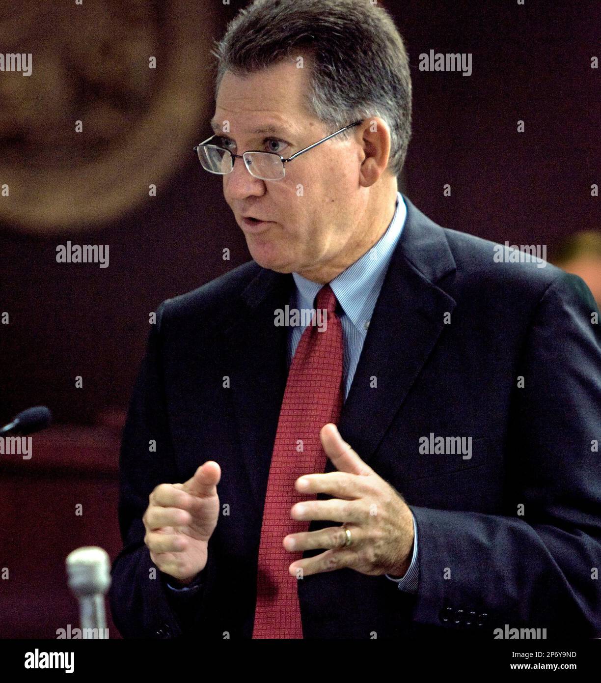 Defense attorney Christopher Watkins delivers his opening arguments ...