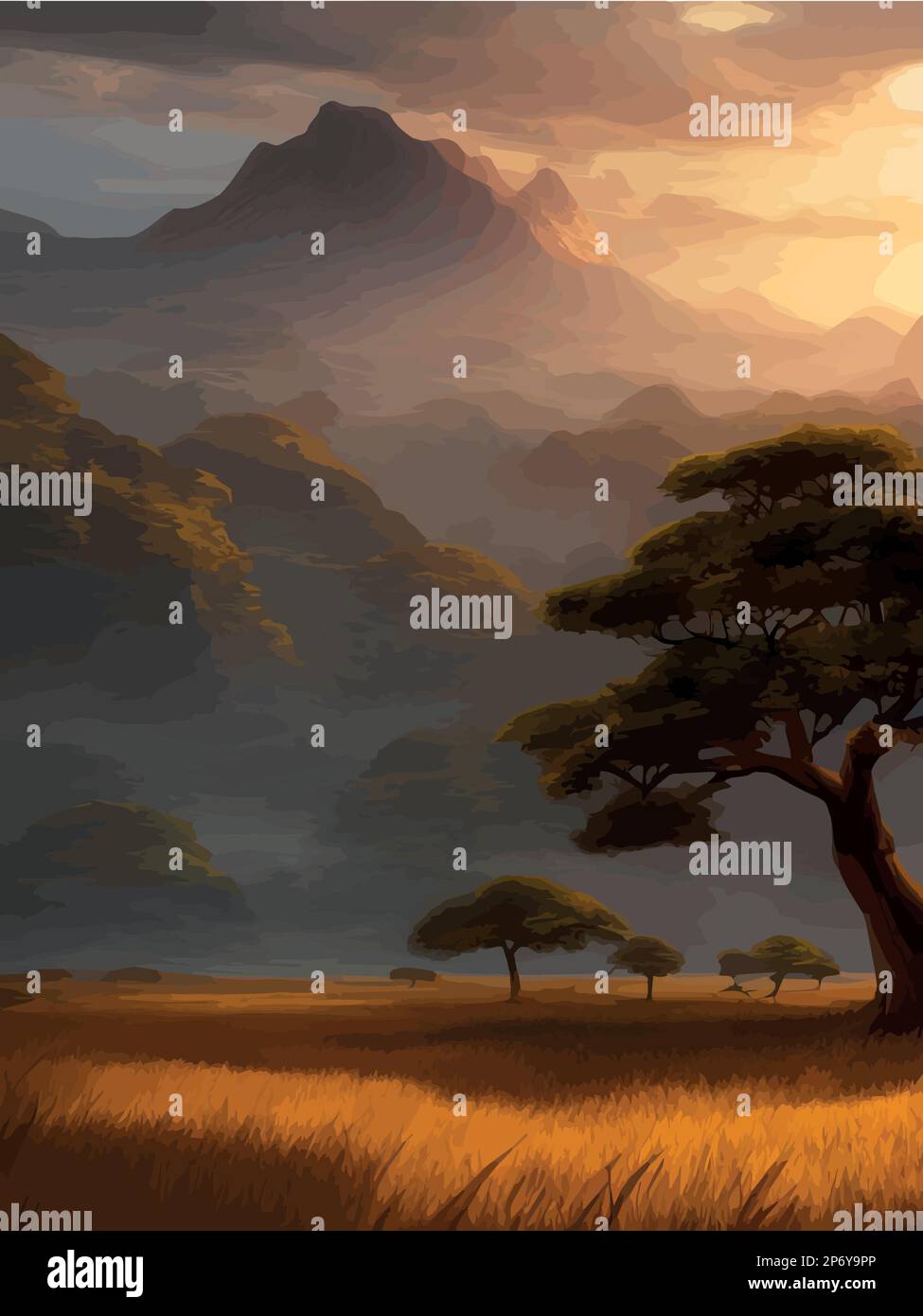 Serengeti national park savanna Stock Vector Images - Alamy