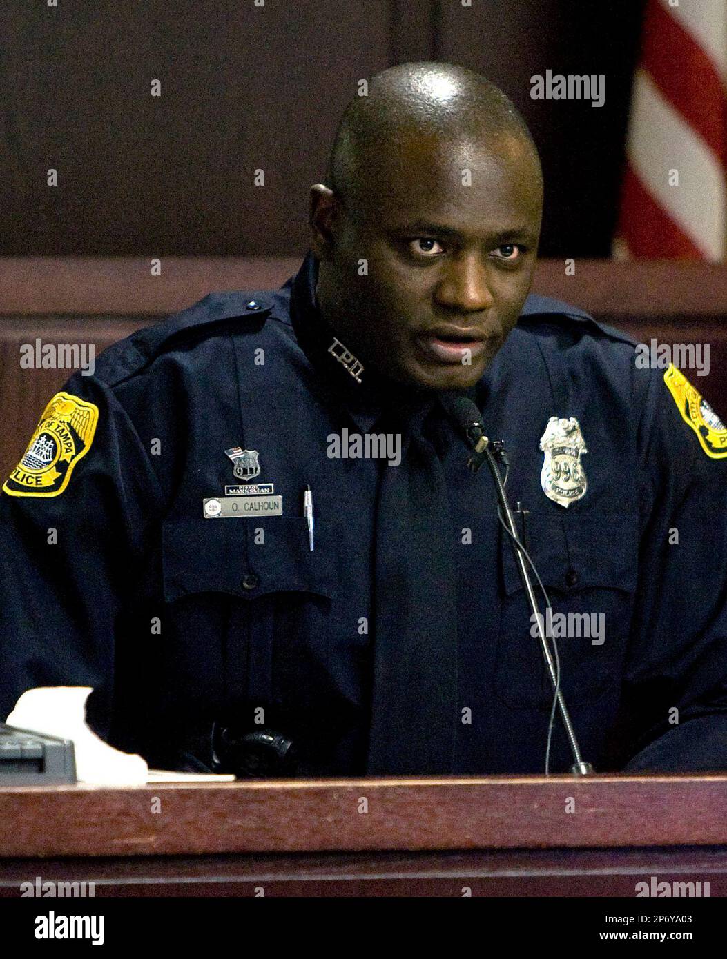 Tampa Police Officer Otis Calhoun testifies during Humberto Delgado's ...