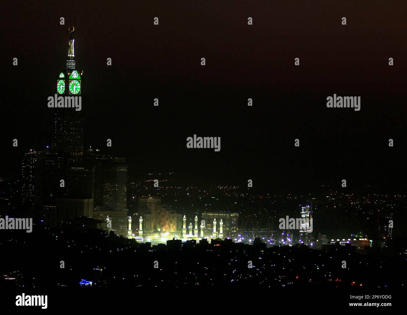The Grand Mosque is seen from the top of al-Noor mountain where the ...