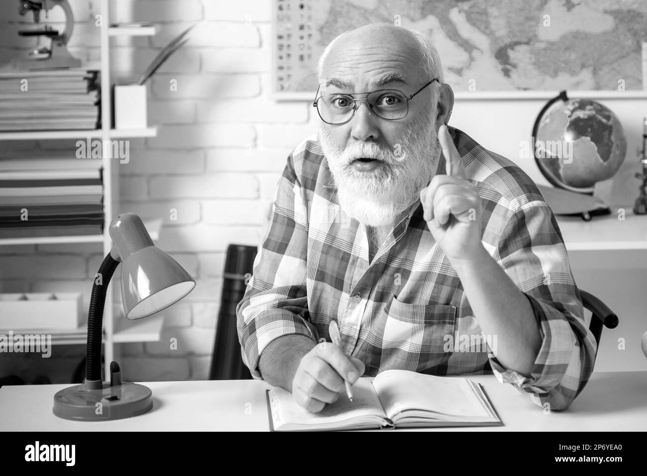 World Teachers Day Grandfather Teacher Portrait Of Funny Mature