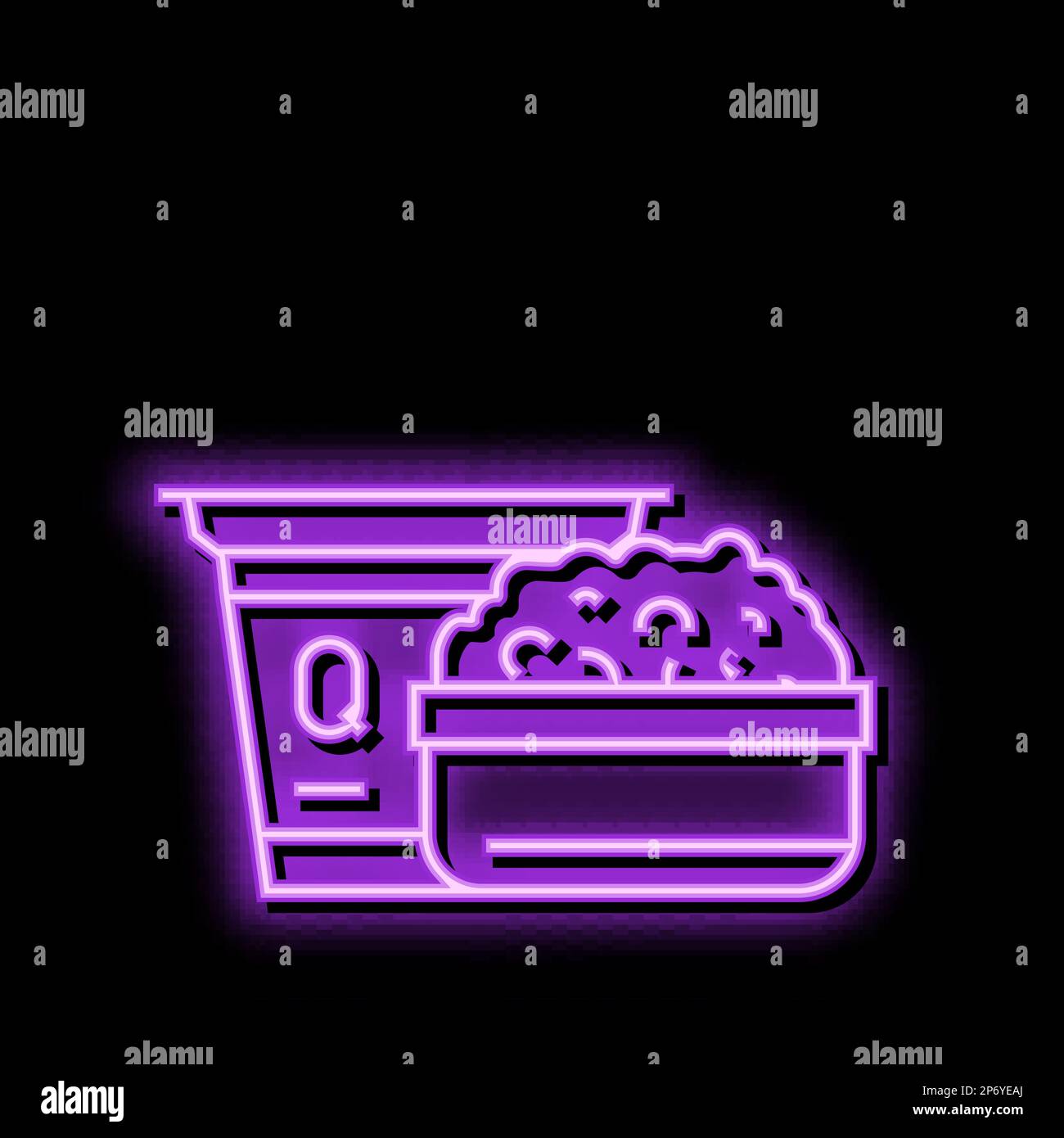 quark milk product dairy neon glow icon illustration Stock Vector Image ...