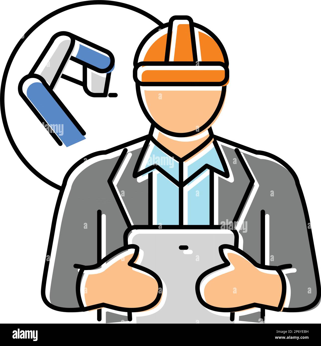 industrial engineer worker color icon vector illustration Stock Vector ...