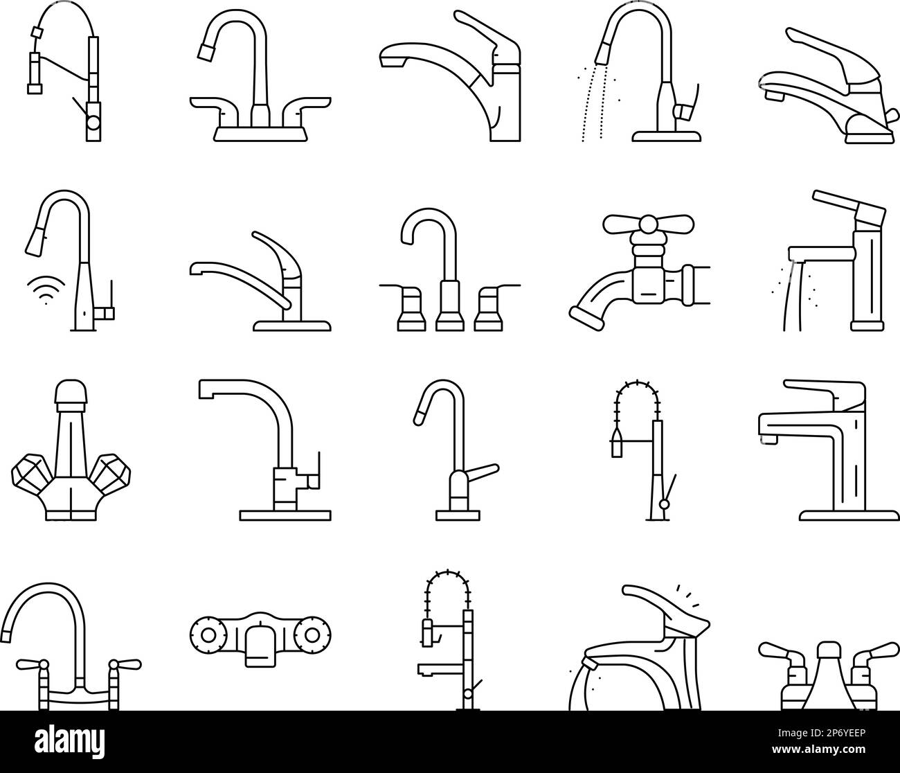 Faucet running water black sink Cut Out Stock Images & Pictures - Alamy