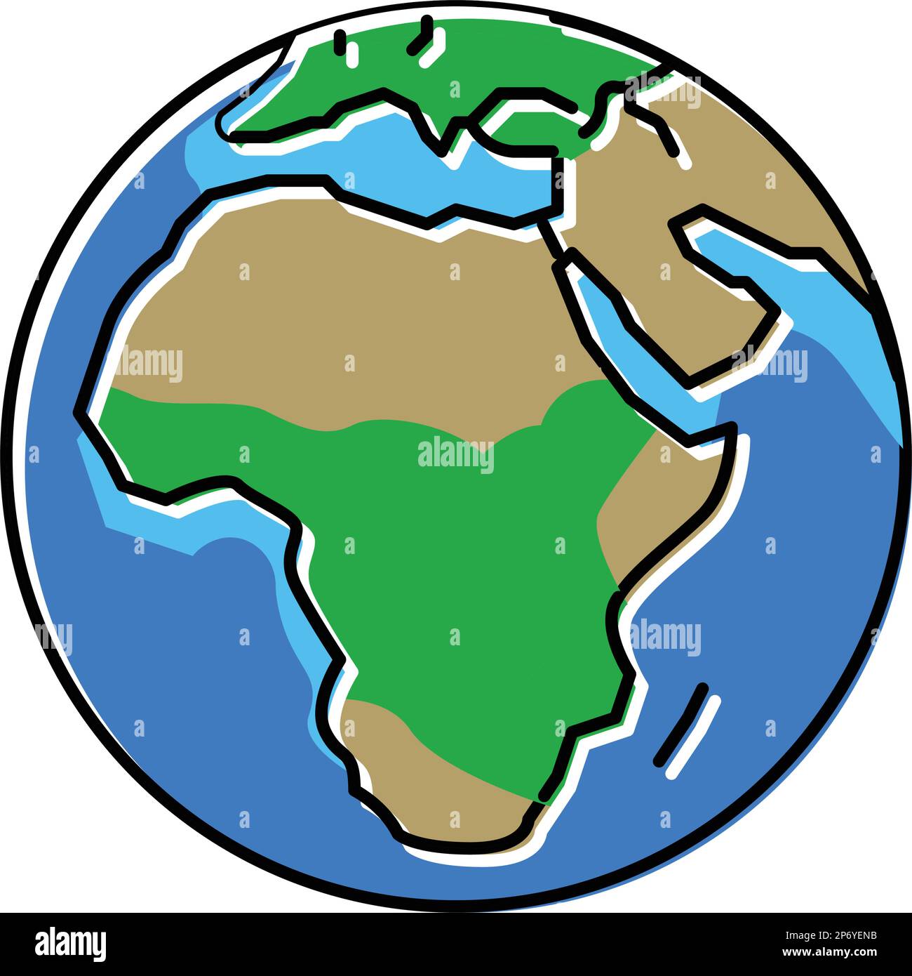 africa earth planet map color icon vector illustration Stock Vector ...