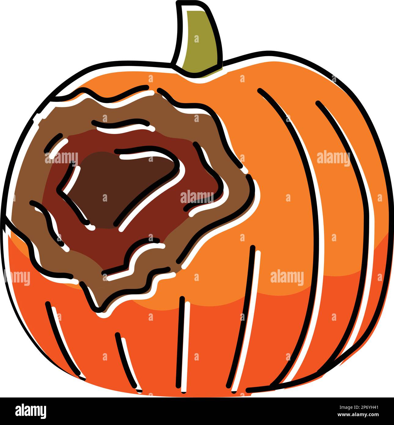 pumpkin rotten food color icon vector illustration Stock Vector Image ...