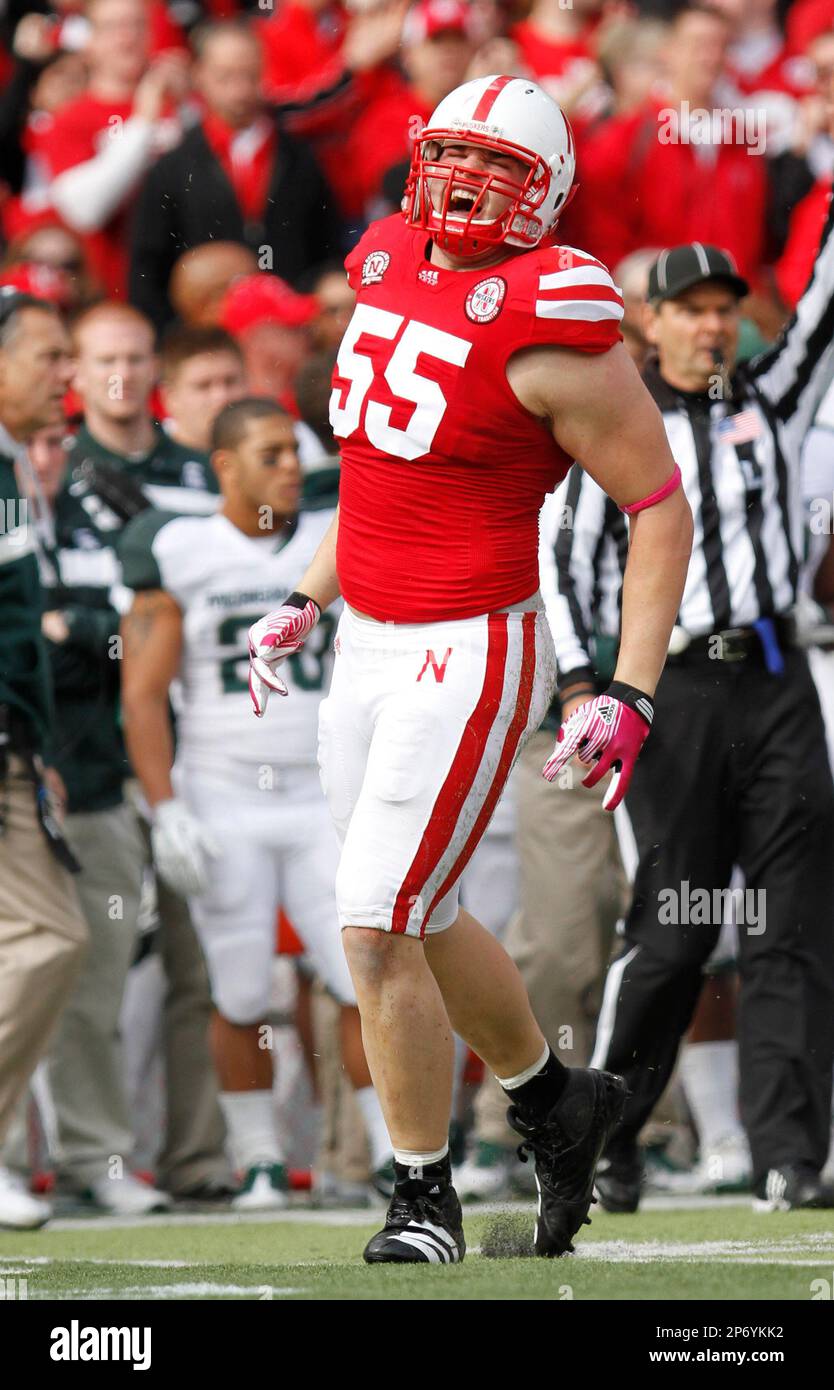 October 29, 2011: Nebraska defensive tackle Baker Steinkuhler yells ...