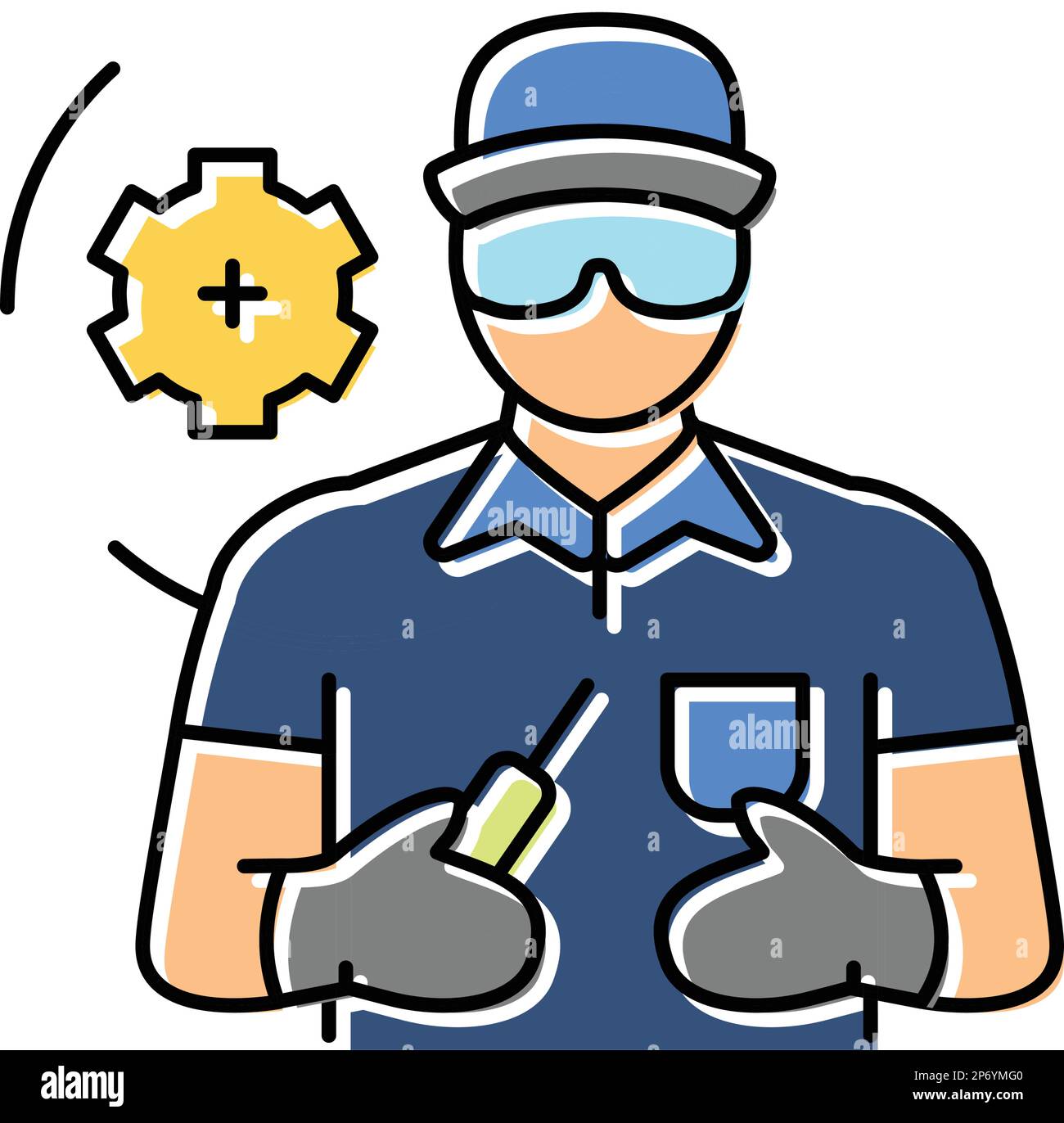 equipment service technician color icon vector illustration Stock ...