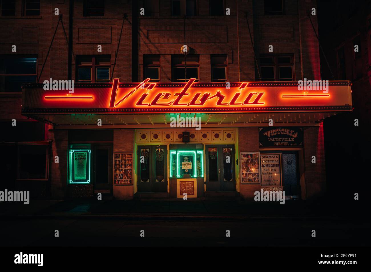 Victoria Theater vintage neon sign, Wheeling, West Virginia Stock Photo ...