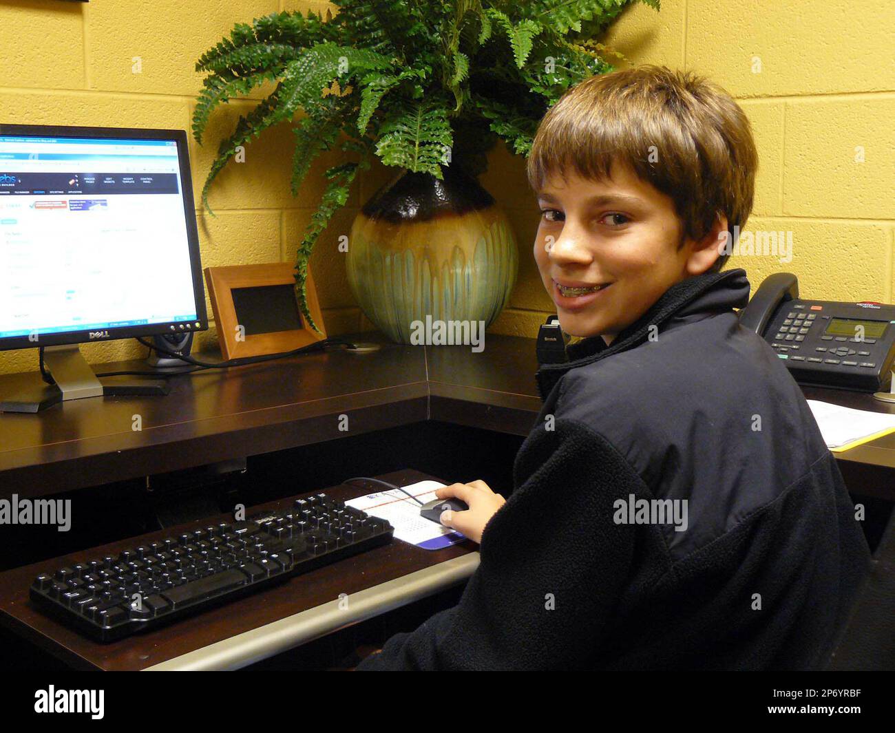 ADVANCE FOR WEEKEND EDITIONS - Connor Tilford, a seventh-grade student ...