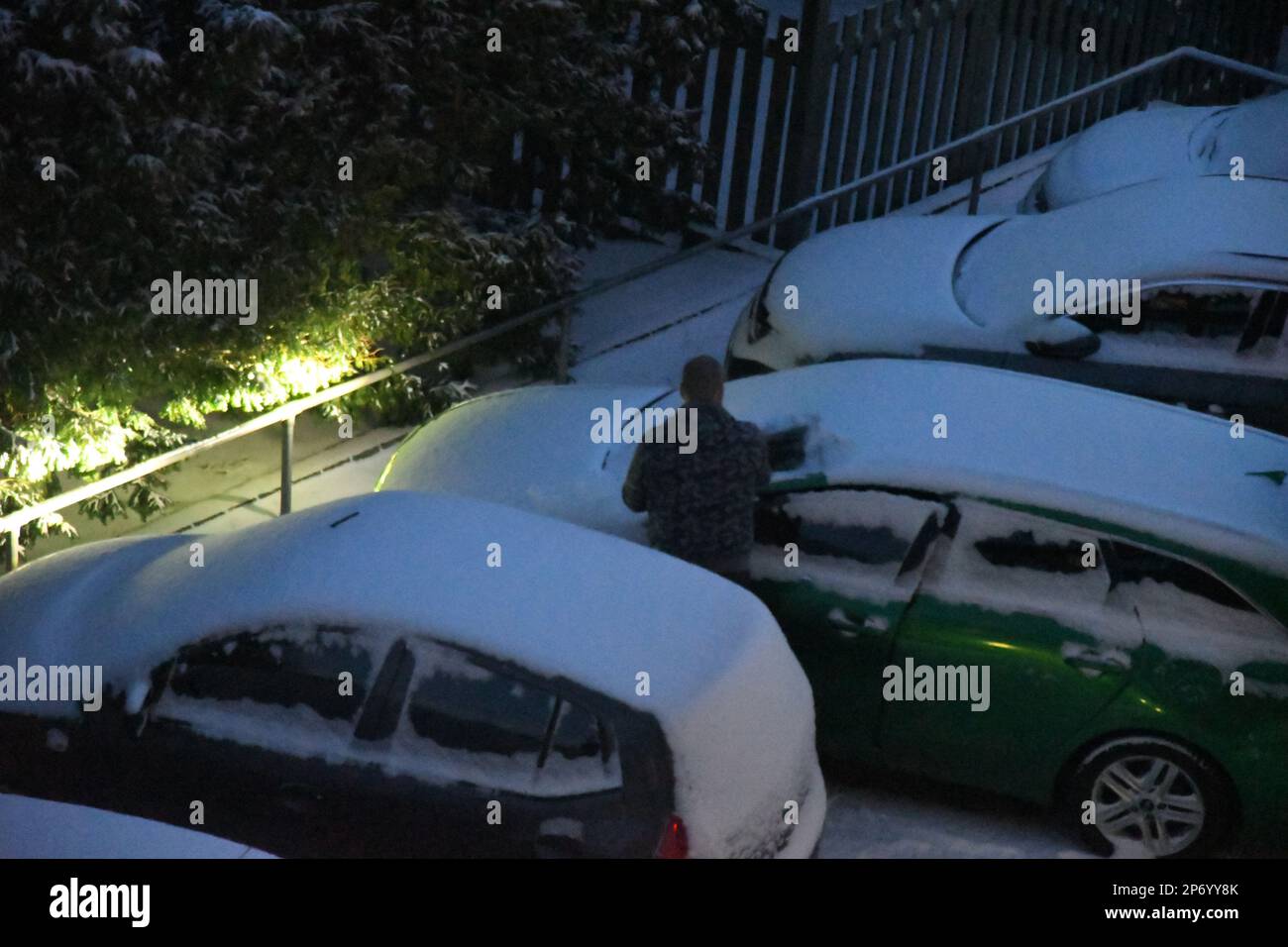 Kastrup/Copenhagen /Denmark/08 March 2023 /Danish weather and Snow fall ...