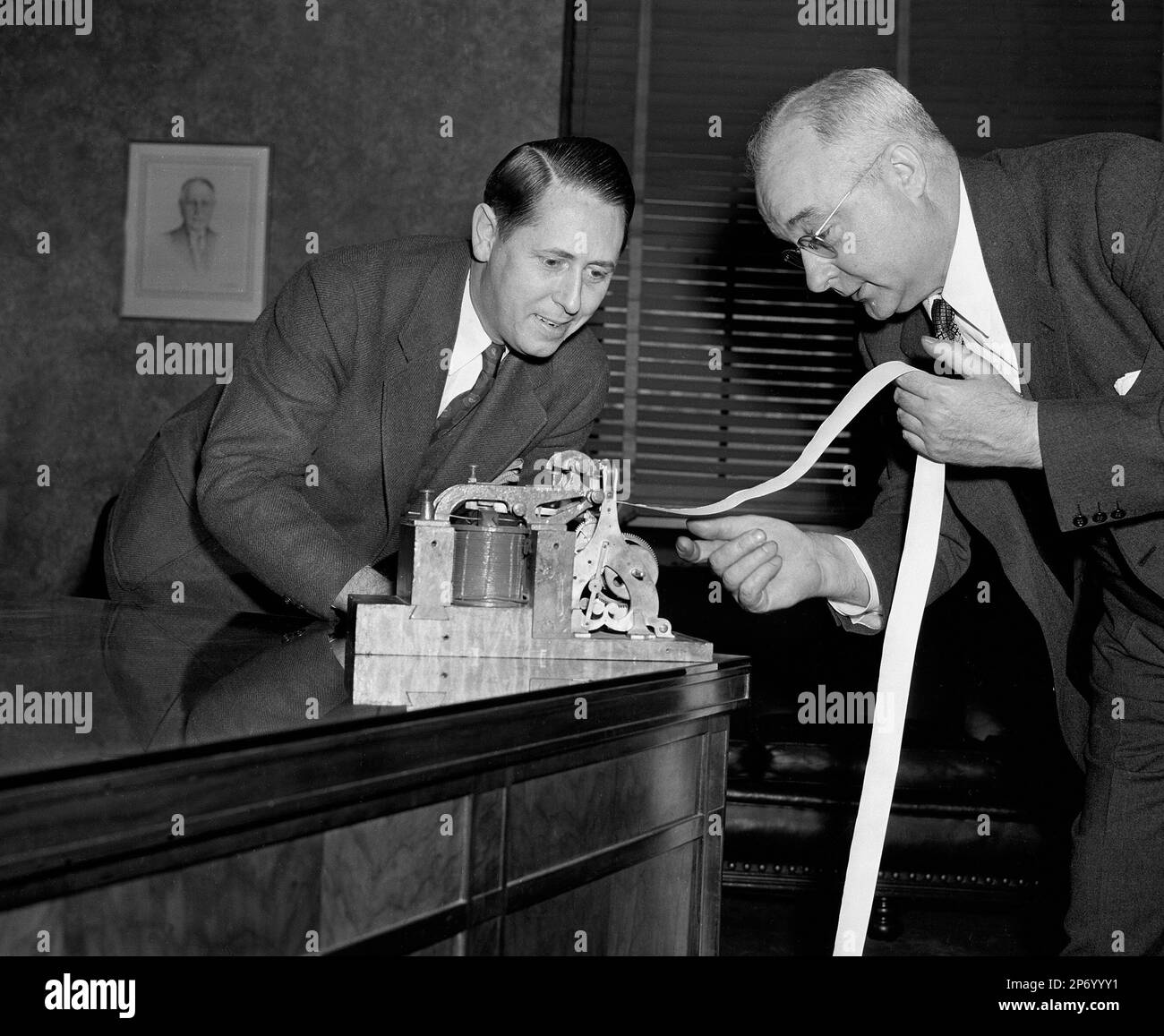 In this March 22, 1940 file photo, Thomas Midgley Jr., right, chairman ...