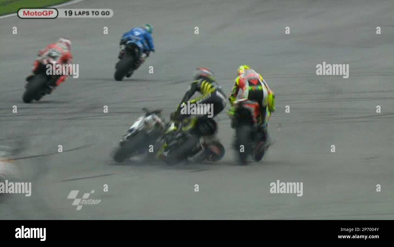 In this image made from video provided by Dorna Sports S.L., Italy's ...