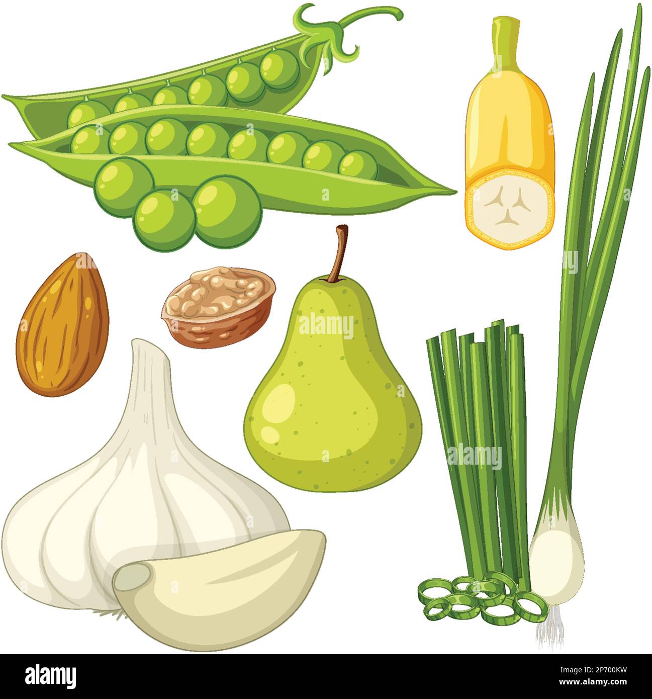Set of mix fruit and vegetable illustration Stock Vector Image & Art ...