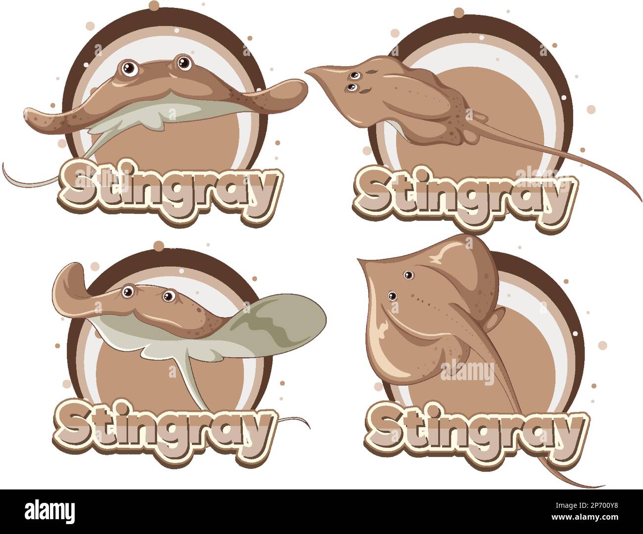 Stingray in cartoon style illustration Stock Vector Image & Art - Alamy