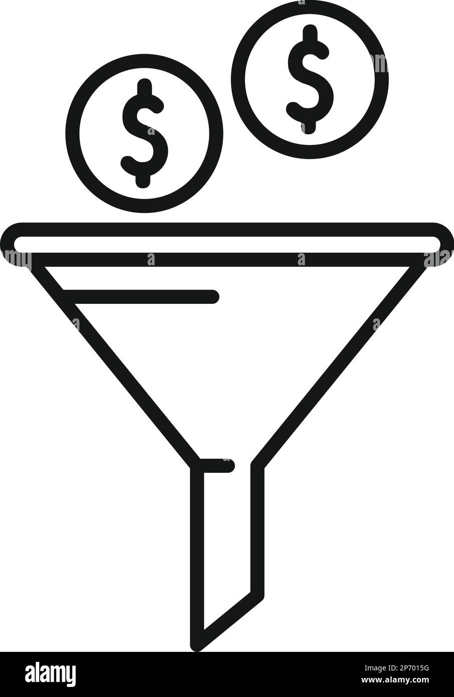 Invest funnel icon outline vector. Finance money. Bank stack Stock ...