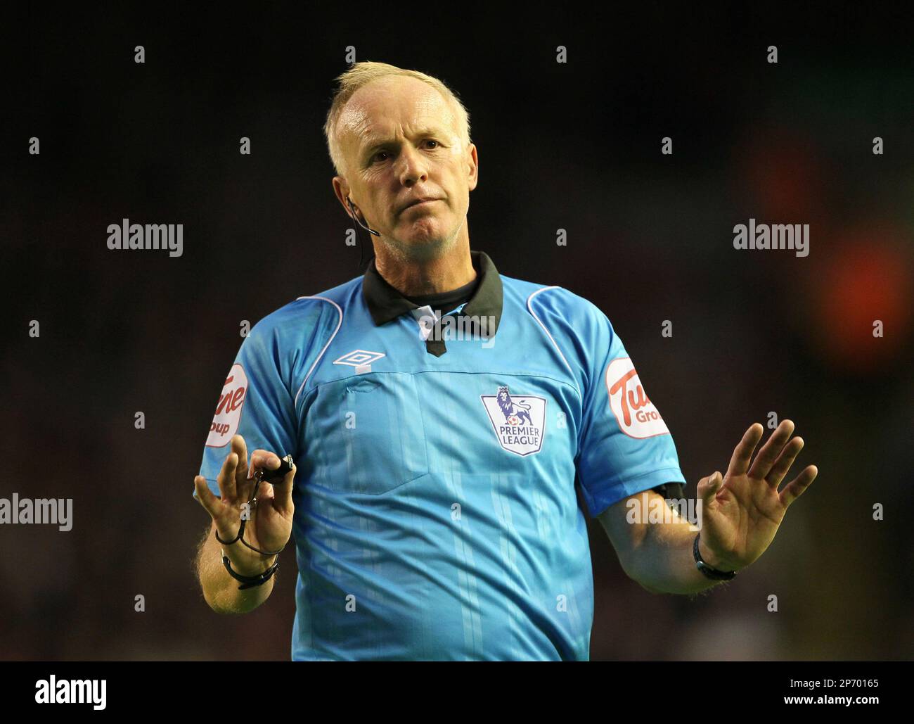 Referee Peter Walton in action..Barclays Premier League..Liverpool v ...