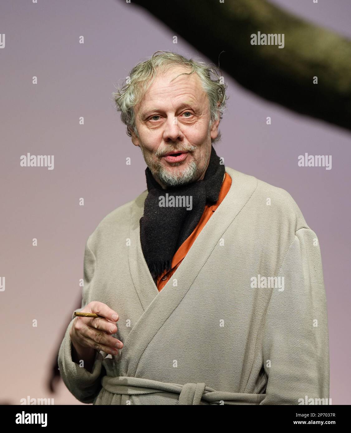 Berlin, Germany. 06th Mar, 2023. Actor Thomas Bading (Sorin) performs during a rehearsal for the ...