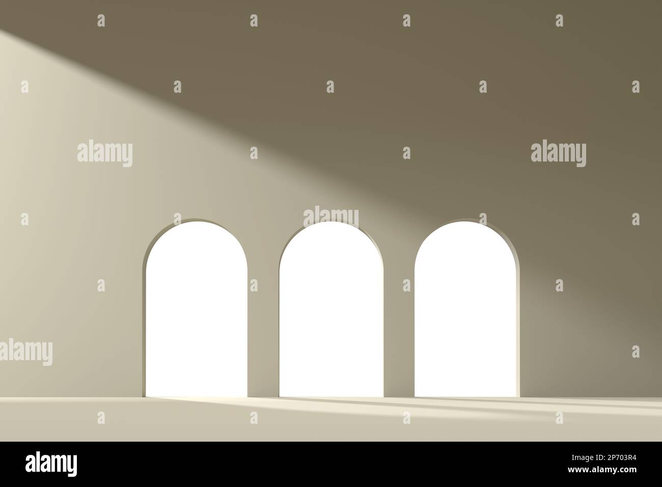 3d render background with pastel color arch and door for image ...