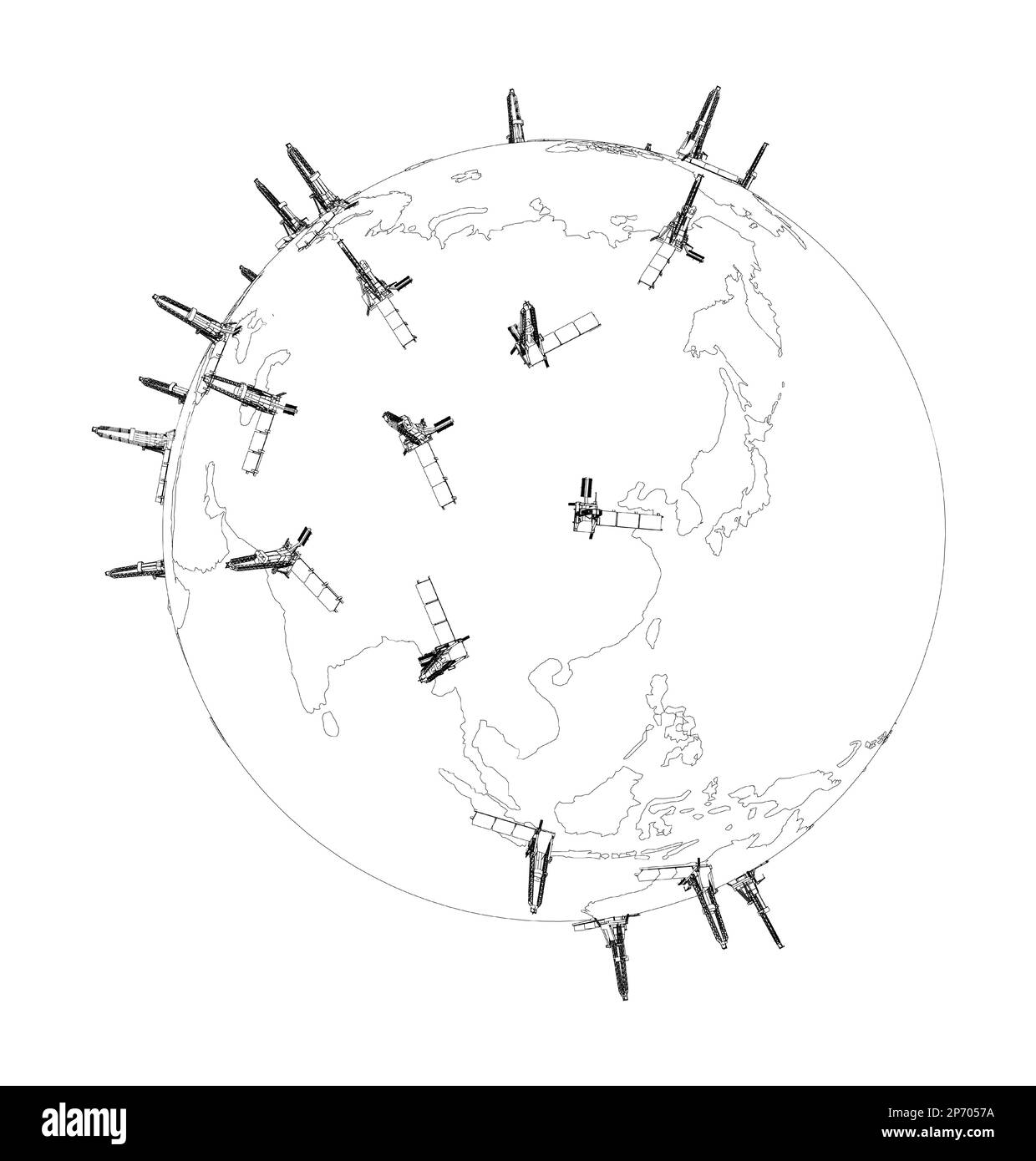 Oil rigs on Earth Stock Photo - Alamy