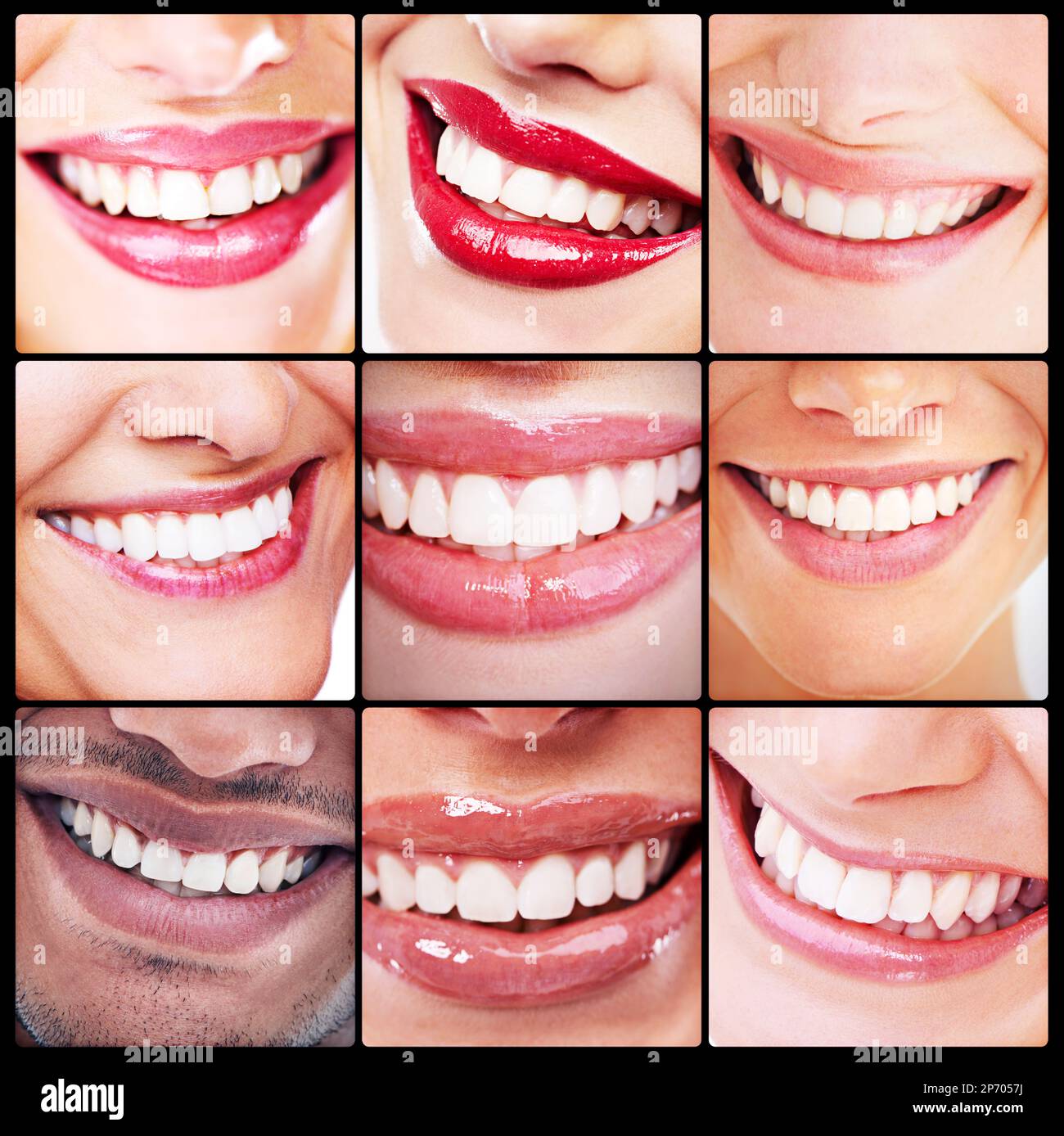 The world of beautiful teeth. Composite image of peoples mouths Stock ...