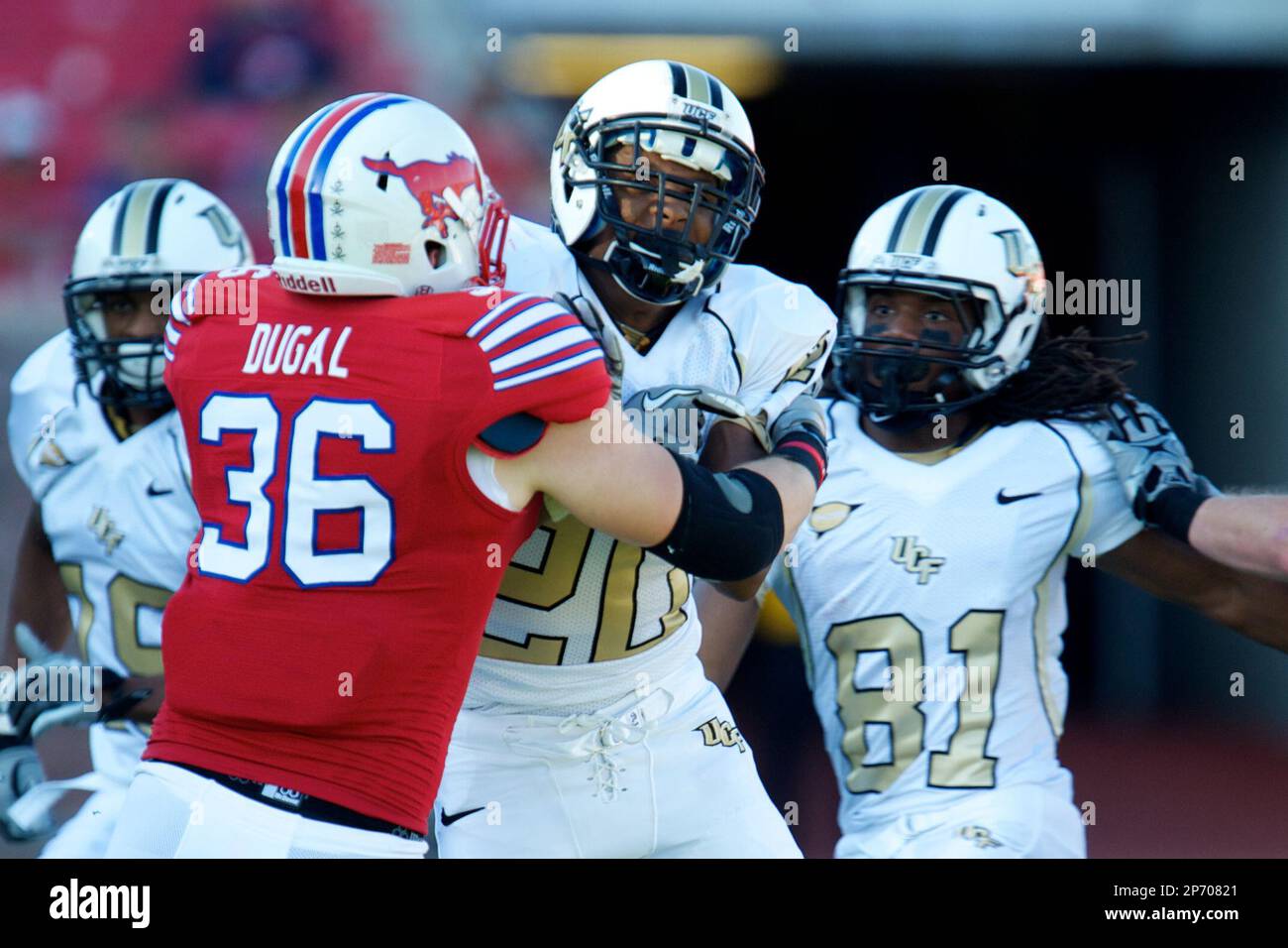 October 15, 2011-- SMU RB Billy Dugal 36 blocka Central Florida ...