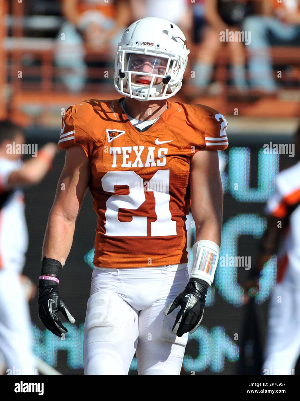 Oct 15, 2011.. Strong Safety Blake Gideon #21 of the Texas Longhorns vs ...
