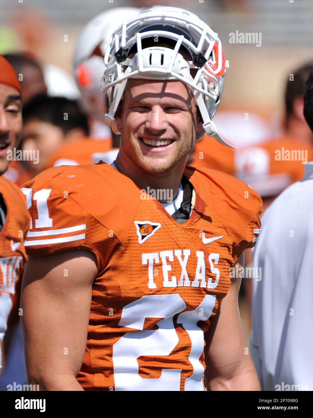 Oct 15, 2011.. Strong Safety Blake Gideon #21 of the Texas Longhorns vs ...