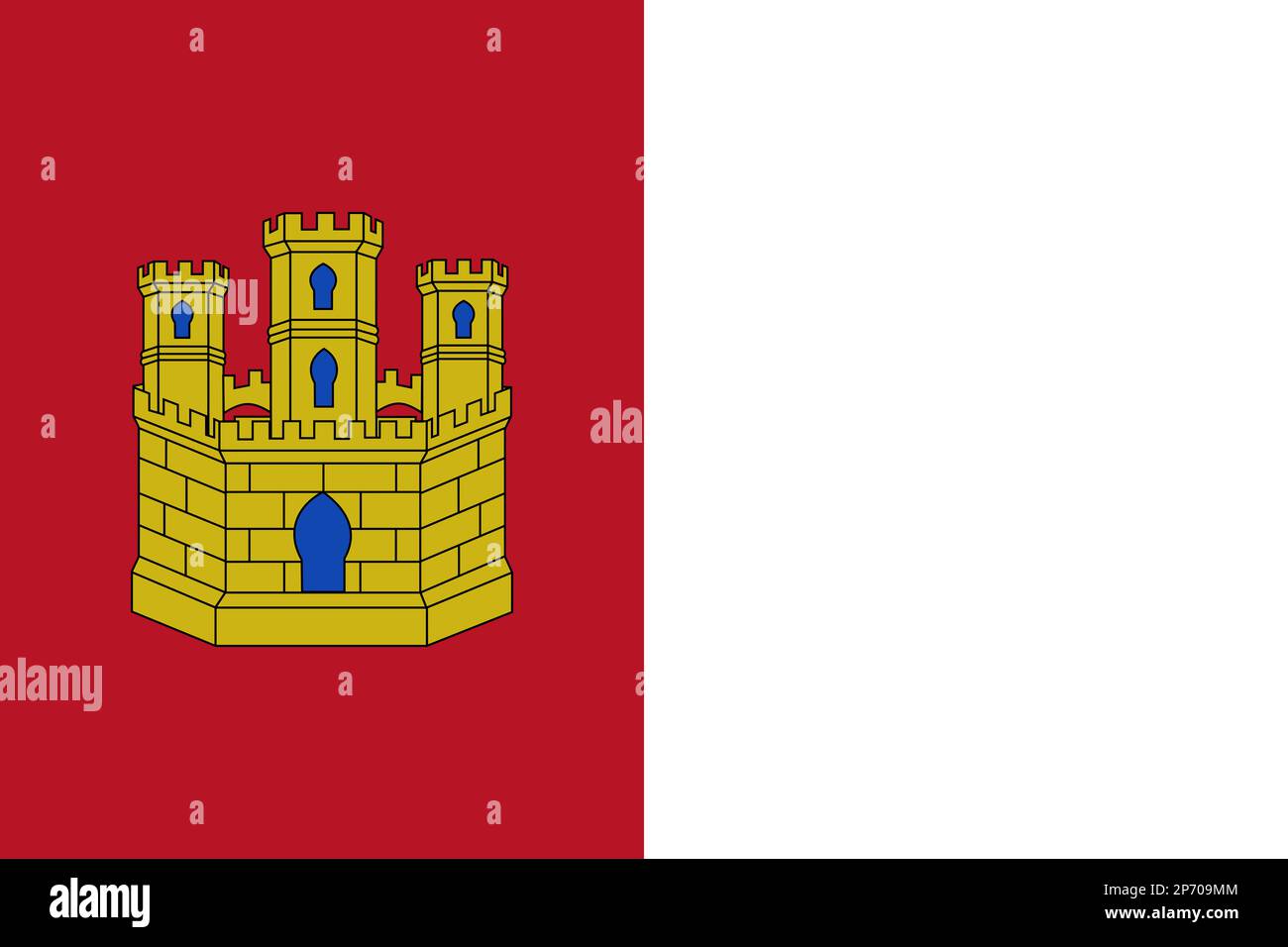 Flag of Castilla–La Mancha Stock Photo - Alamy