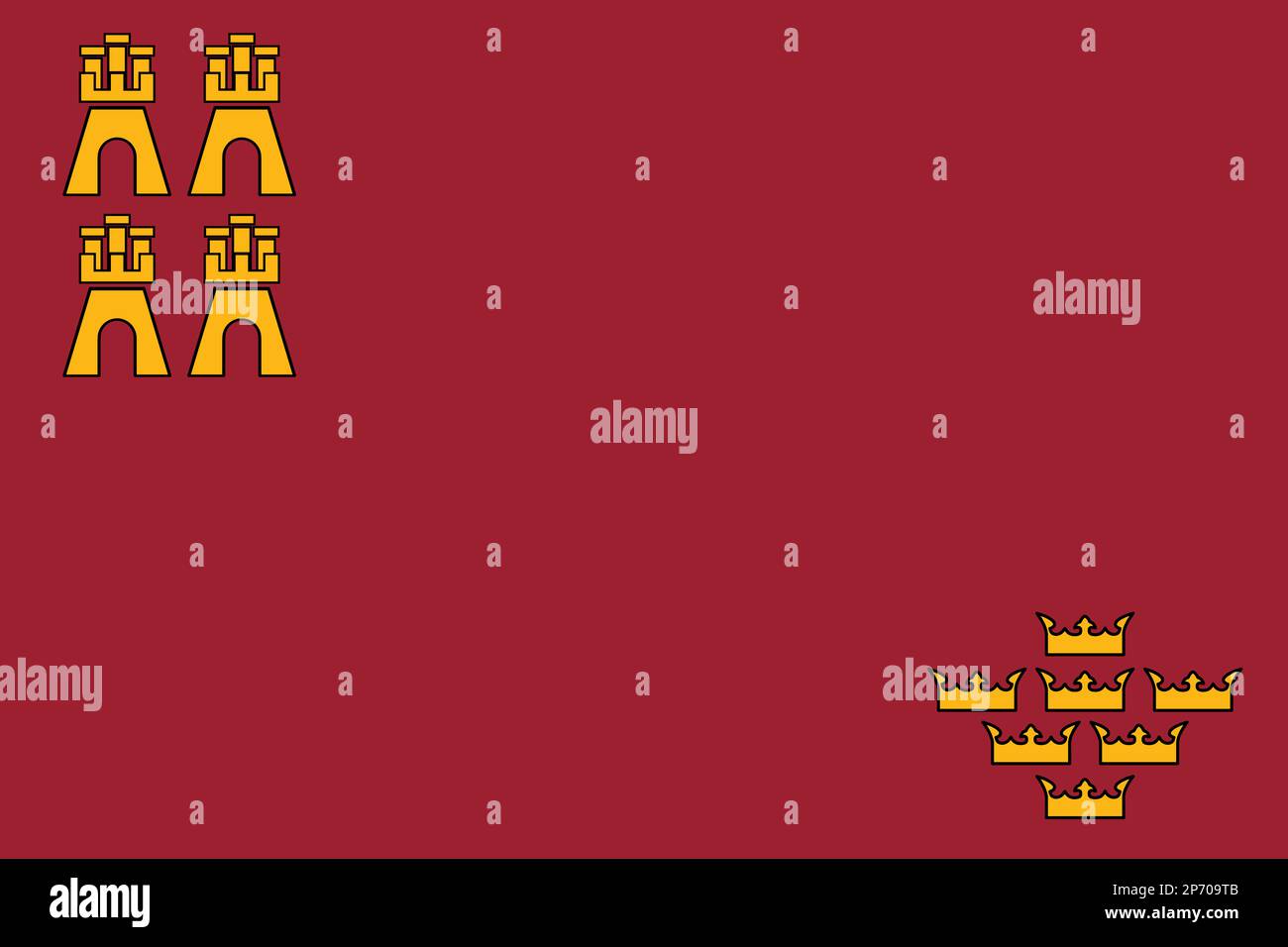 Flag of the Region of Murcia Stock Photo - Alamy