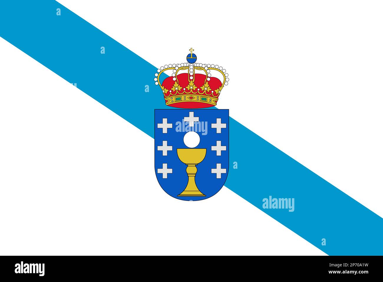State flag of the autonomous community of Galicia Stock Photo - Alamy