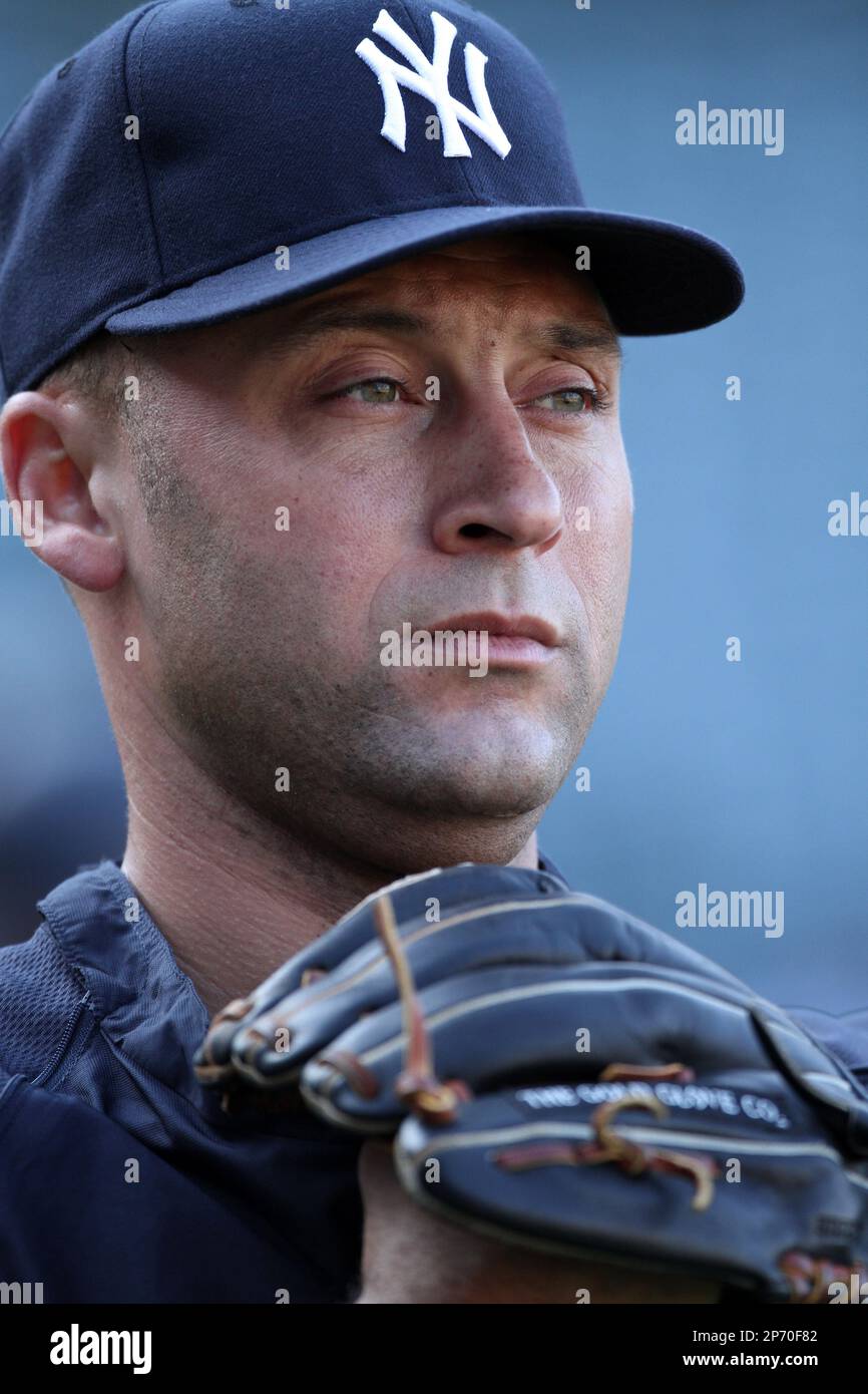 New York Yankees shortstop Derek Jeter #2 before a game against the Los ...