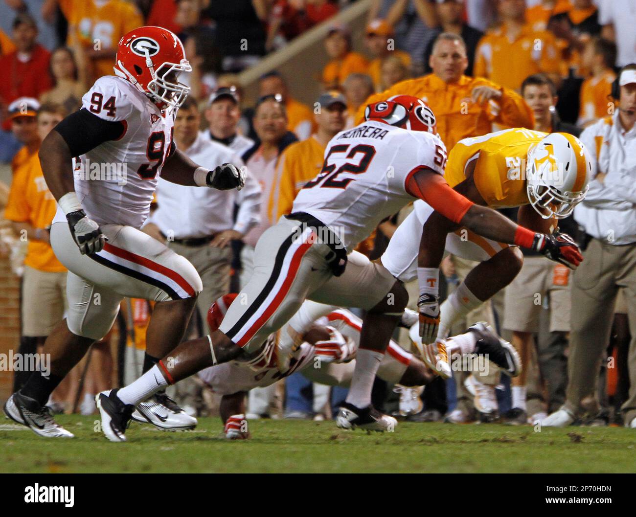 October 8, 2011: DeAngelo Tyson #94 of Georgia in action during an NCAA ...