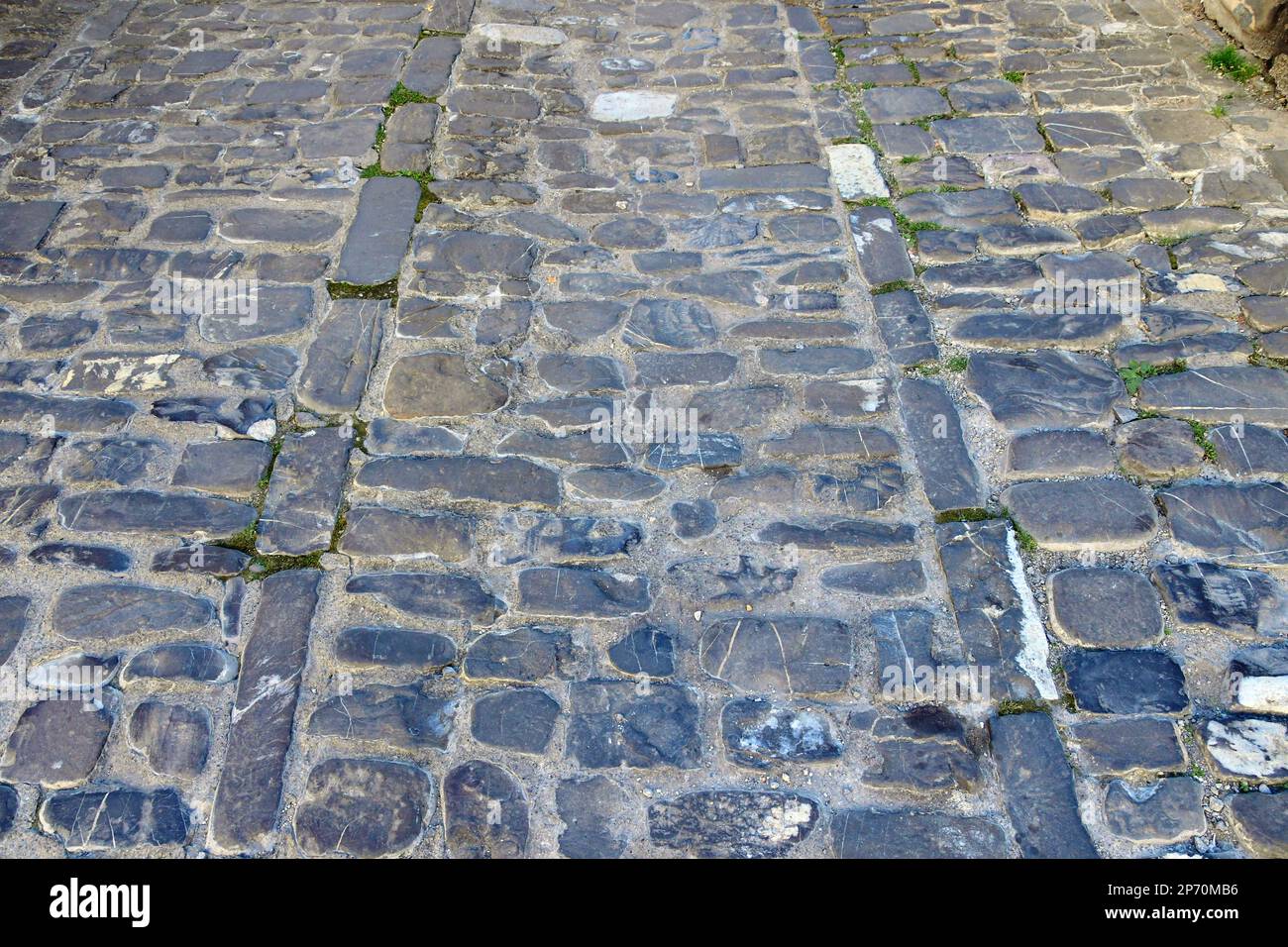 Detail of the road in an old paved street Stock Photo - Alamy