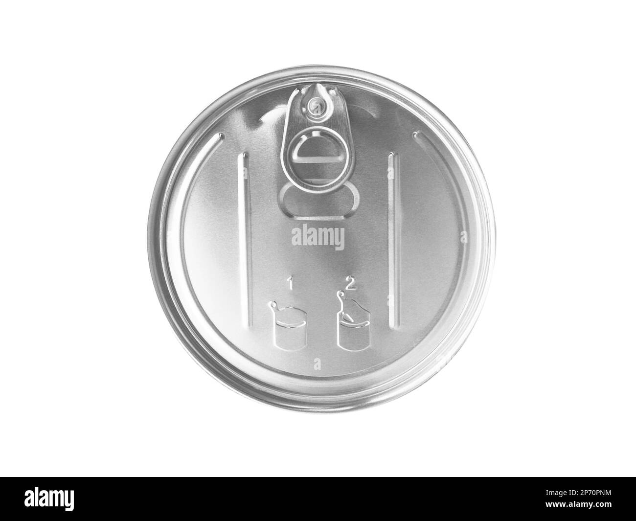 Top view close up photo of aluminium can isolated on white background ...