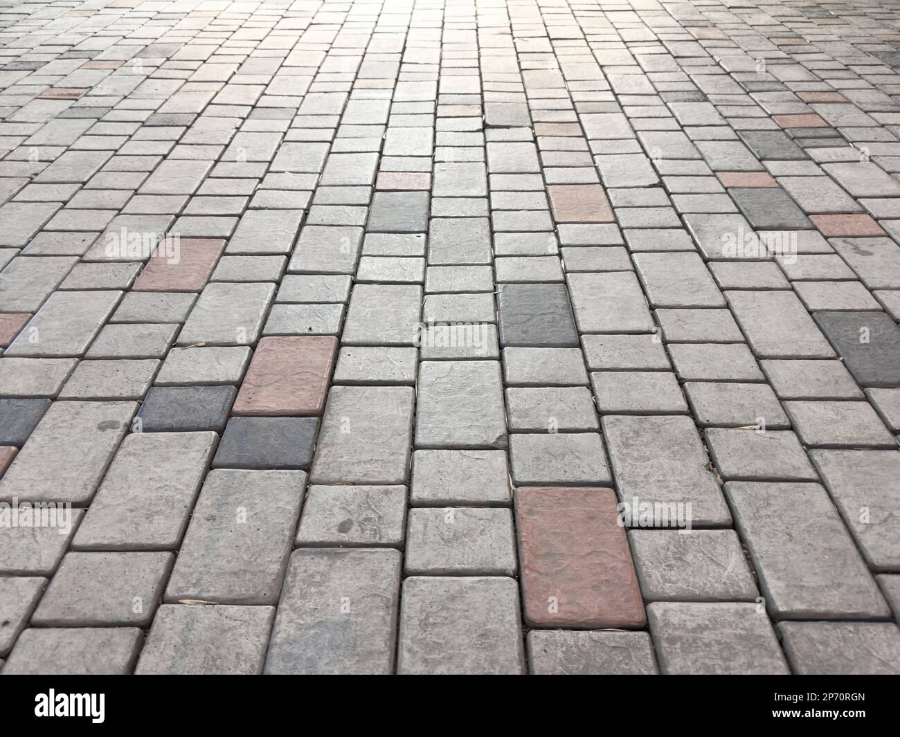 Sidewalk tiles. Closeup of paving slabs background. Street paving slabs ...