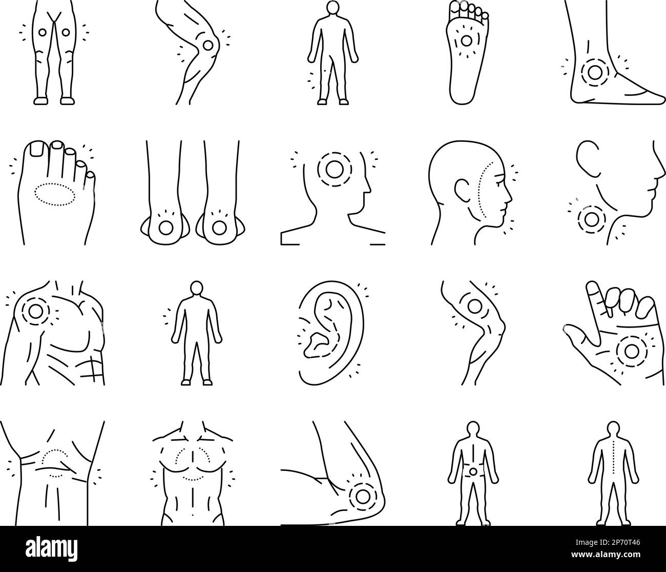Back pain therapy backache symbol Black and White Stock Photos & Images ...